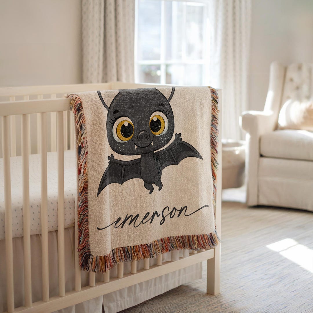Personalized Bat Blanket for Baby Halloween Blanket Gift for Kid Bat ...