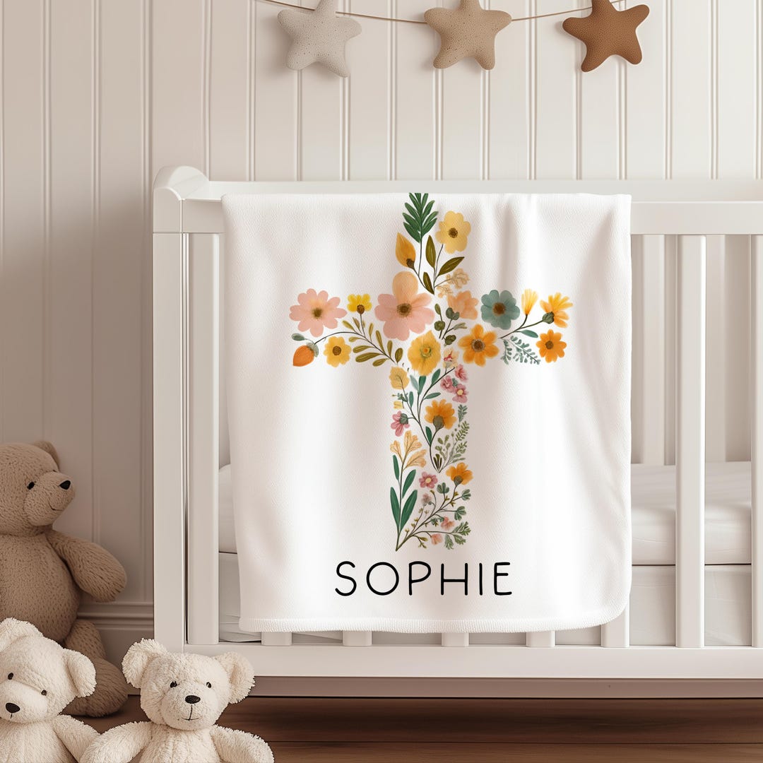 Personalized Baptism Baby Blanket Baptism Christening Blanket for Girl ...