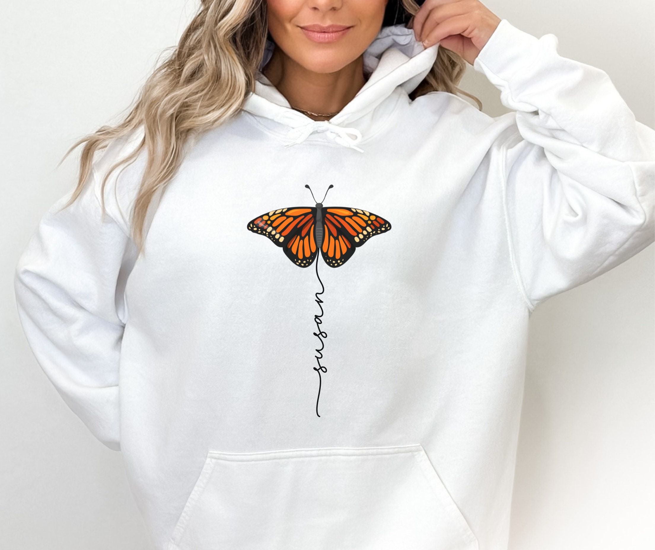 Personalized Monarch Butterfly Hoodie Custom Name Monarch Butterfly on ...