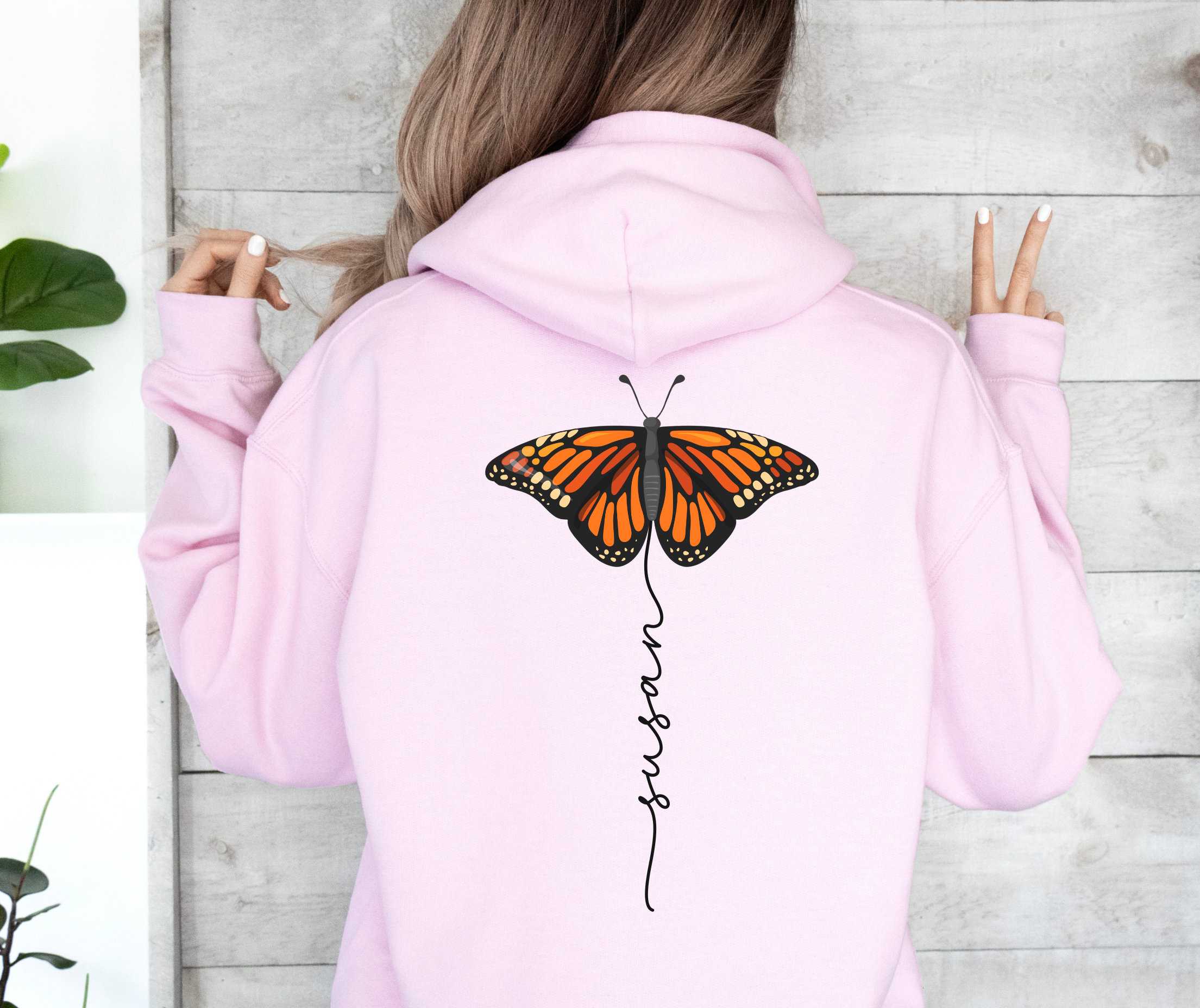 Personalized Monarch Butterfly Hoodie Custom Name Monarch Butterfly on ...