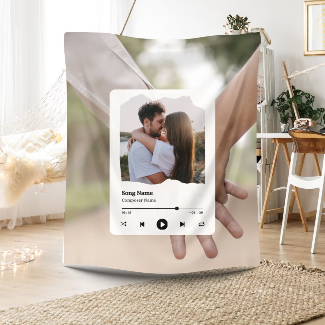 Personalized Music Blanket With Custom Song and Couple Photos Gift for ...