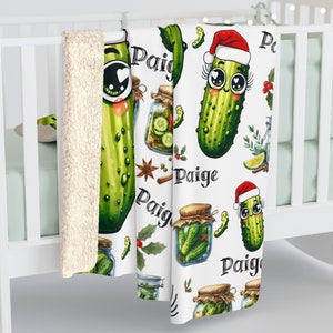 Customized Christmas Pickle Name Blanket for Pickle Lover Gift ...