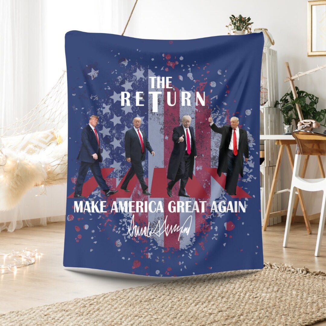 Trump Blanket Make America Great Again Blanket Trump Back Again Support ...