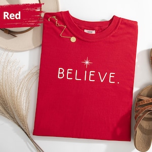 Comfort Colors Believe Christmas Shirt, Bellieving Christmas Gift, Xmas ...