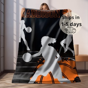 Custom Basketball Girl, Basketball Blanket for Girl, Custom Blanket ...
