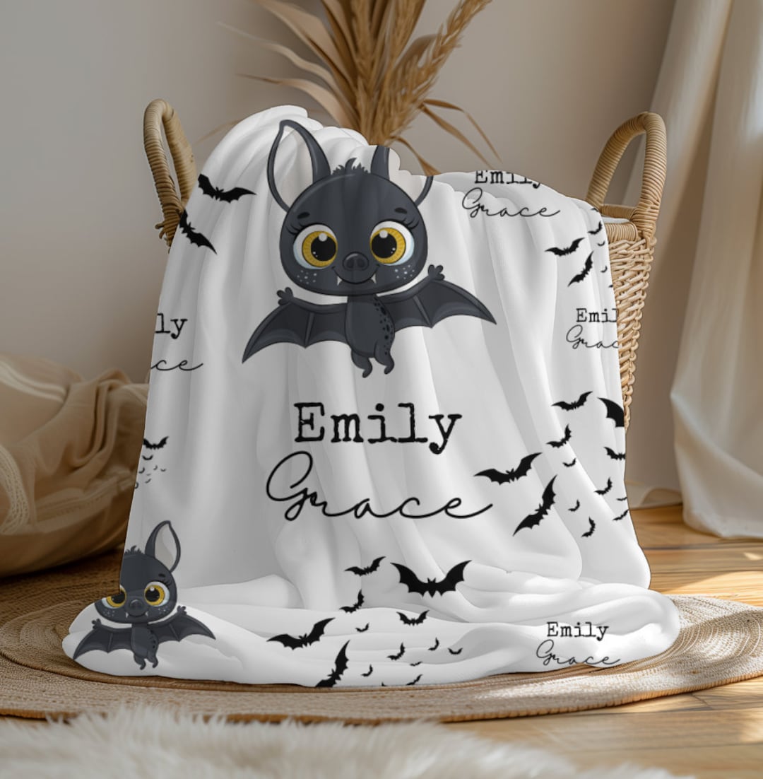 Cute Bat Blanket, Halloween Blanket Gift for Kids, Bat Baby Blanket ...
