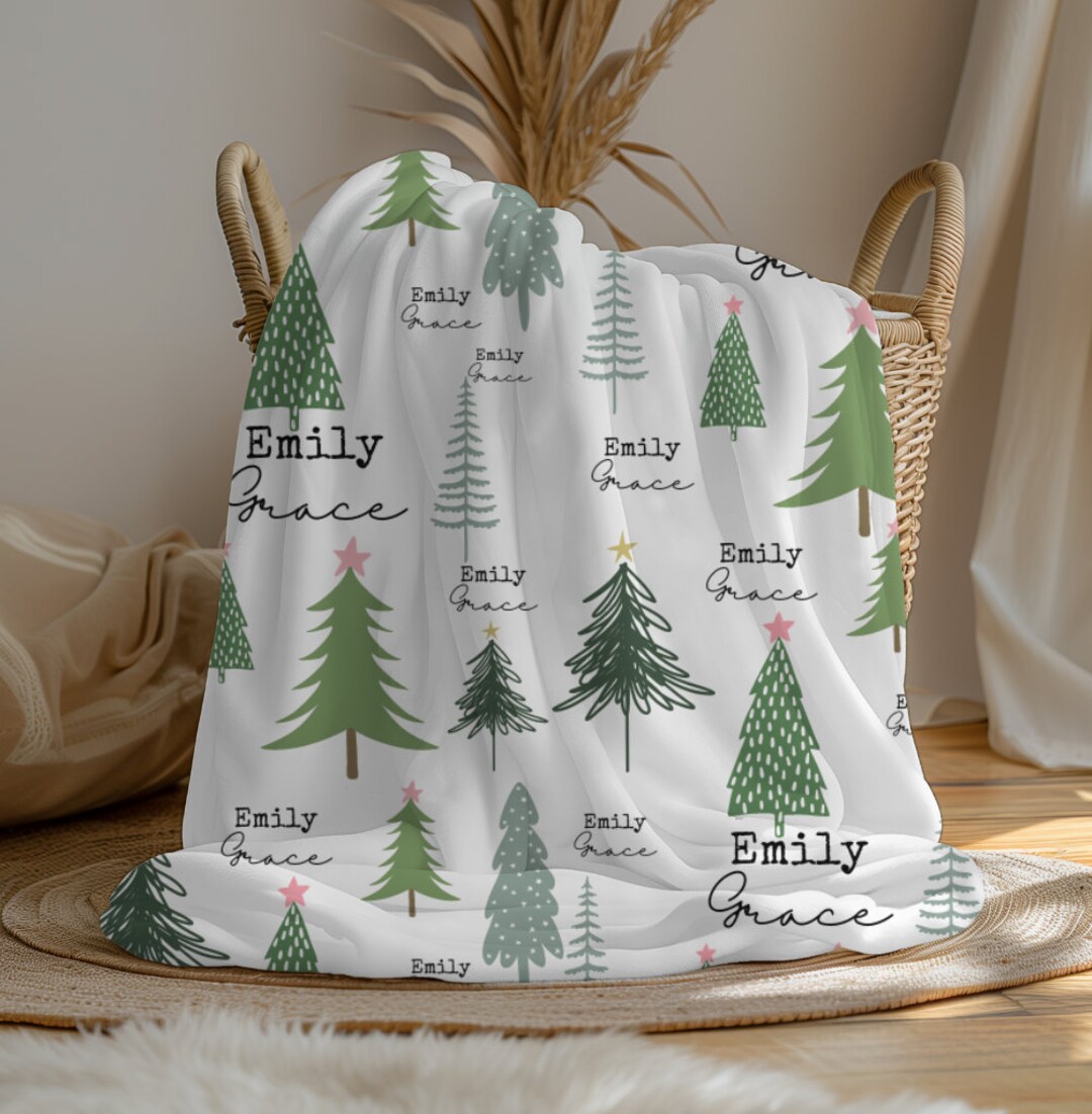 Christmas Pine Tree Blanket, Baby First Christmas Blanket, Toddler ...