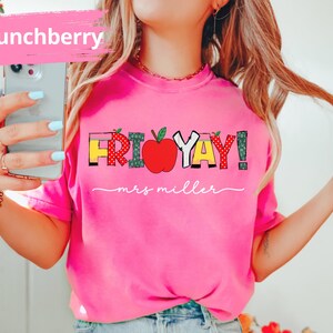 Comfort Colors Funny Teacher Friyay Shirt, Elementary Teacher Friday ...