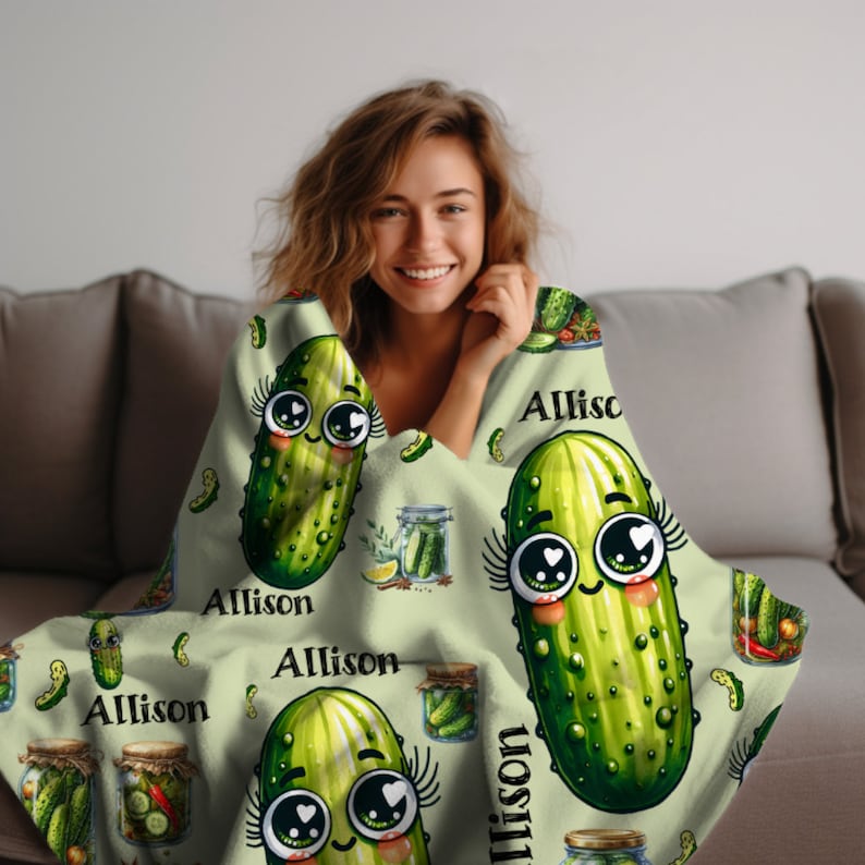 Customized Pickle Name Blanket Pickle Lover Blanket Gift Funny Blanket ...