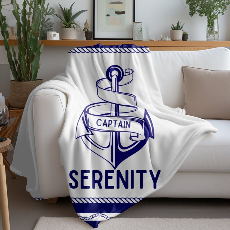 Personalized Boat Blanket, New Boat Owner Gift, Father Days Gift Custom ...