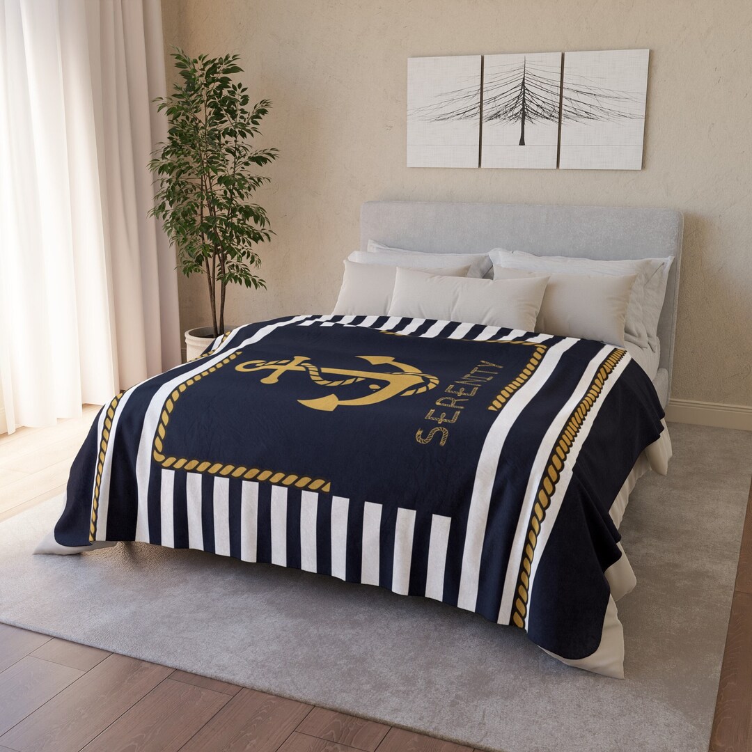 Boat Blanket New Boat Owner Gift, Keepsake Blanket Boat Nautical Design ...