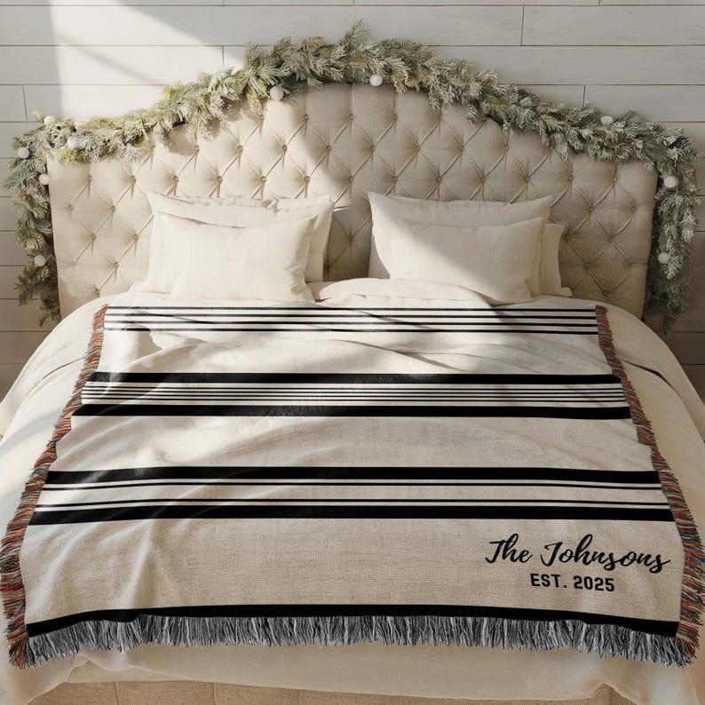Personalized Wedding Blanket Gift Anniversary Gift Cotton Anniversary ...