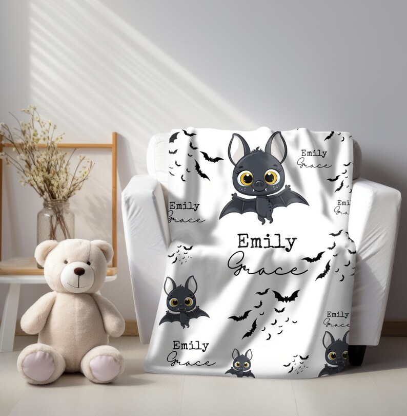 Cute Bat Blanket, Halloween Blanket Gift for Kids, Bat Baby Blanket ...