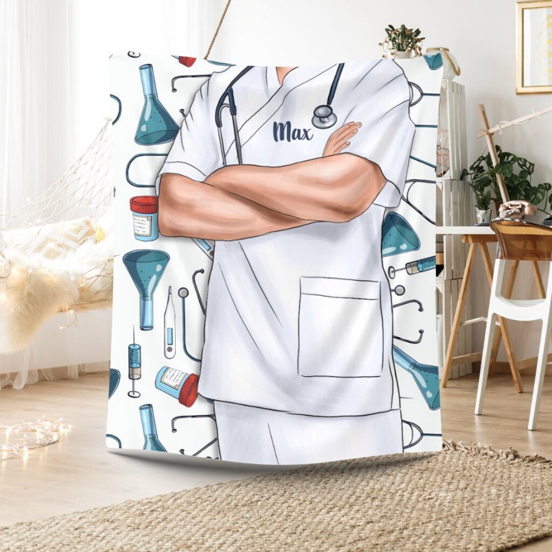 Personalized Nurse Blanket for Men Customized Blanket for Nurse Male ...