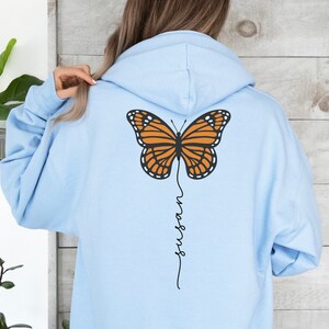 Personalized Monarch Butterfly Hoodie Custom Name Monarch Butterfly on ...