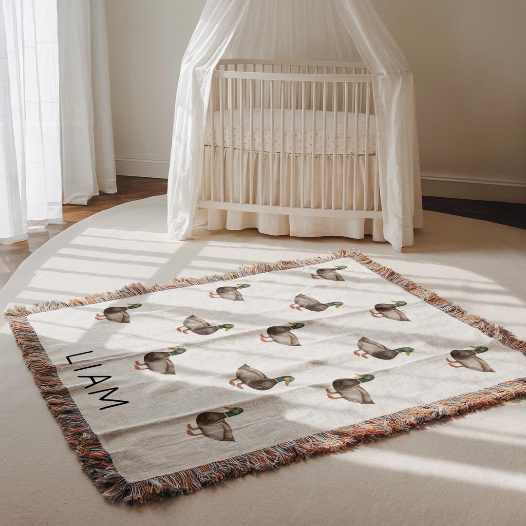 Personalized Mallard Duck Baby Blanket Mallard Duck Nursery Decor Baby ...