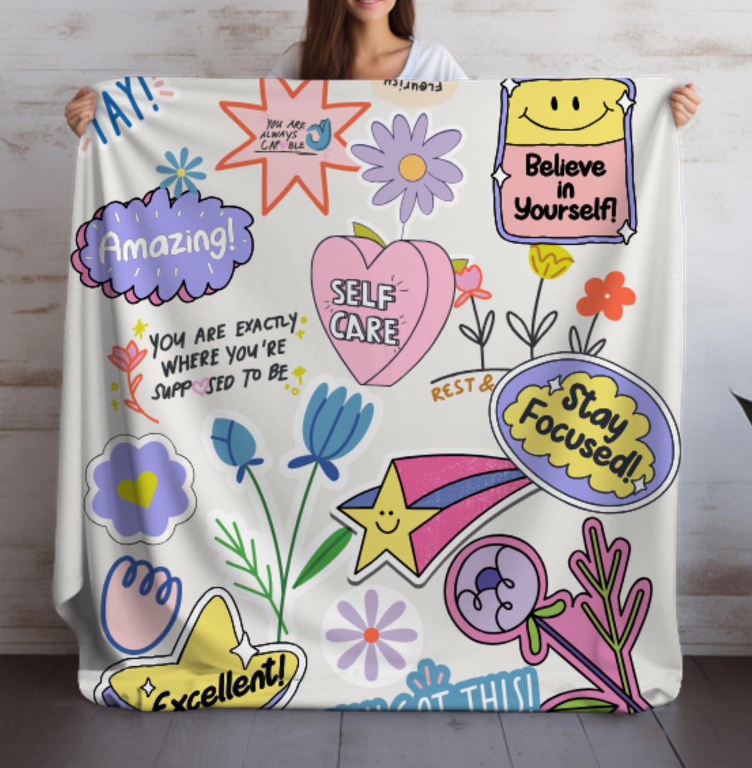 Possitive Messages Inspiring Blanket, Healing Blanket, Affirmations ...