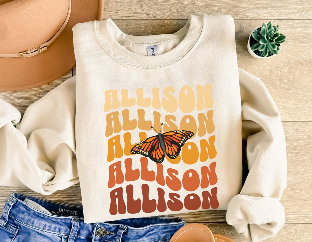 Personalized Monarch Butterfly Sweatshirt Custom Name Monarch Butterfly ...