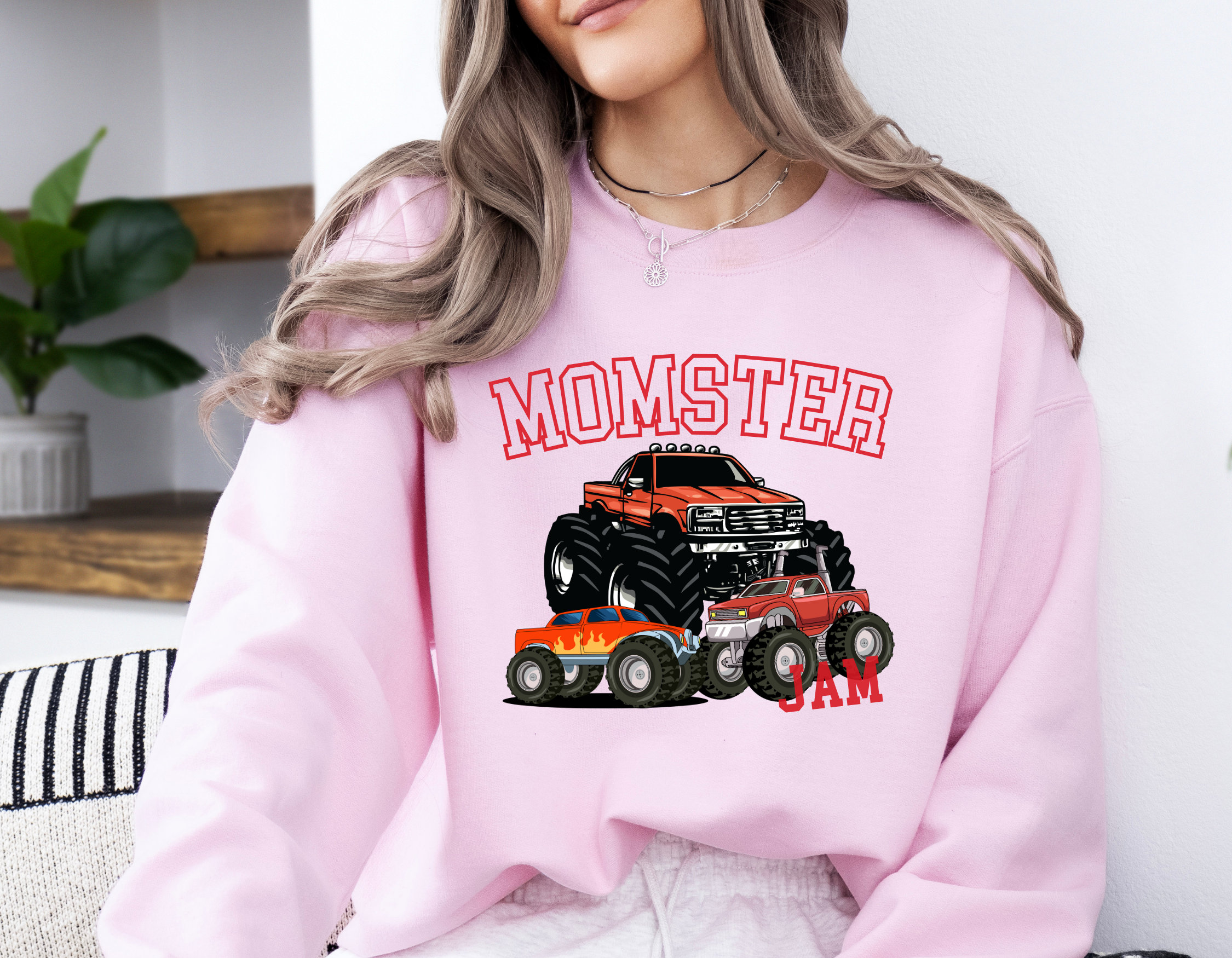 Monster Truck Jam Mom Momster Boy Mama Sweatshirt,monster Truck Shirt ...
