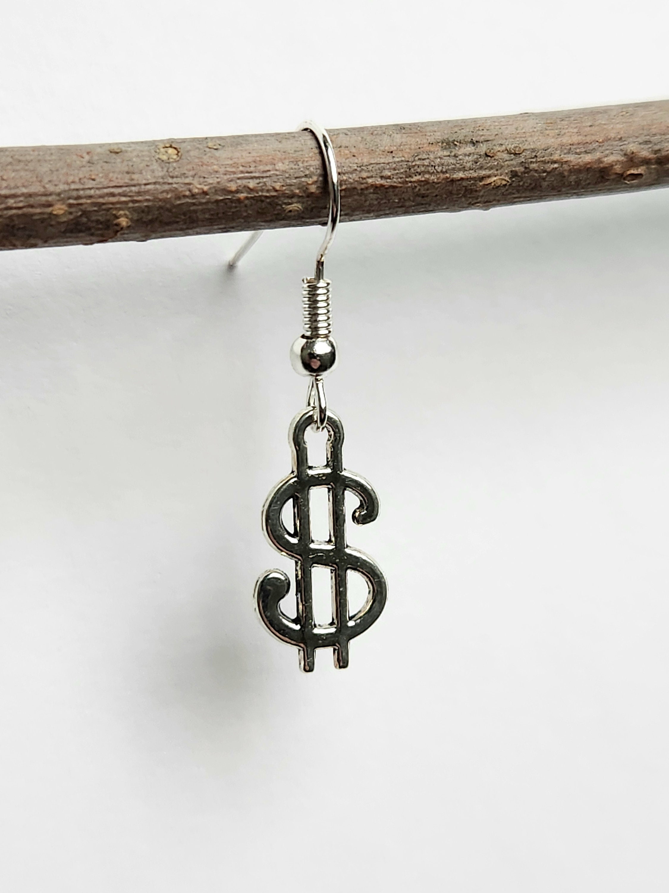 Dollar Sign Earrings, Money Earrings, Unique Earrings, Dollar Sign ...