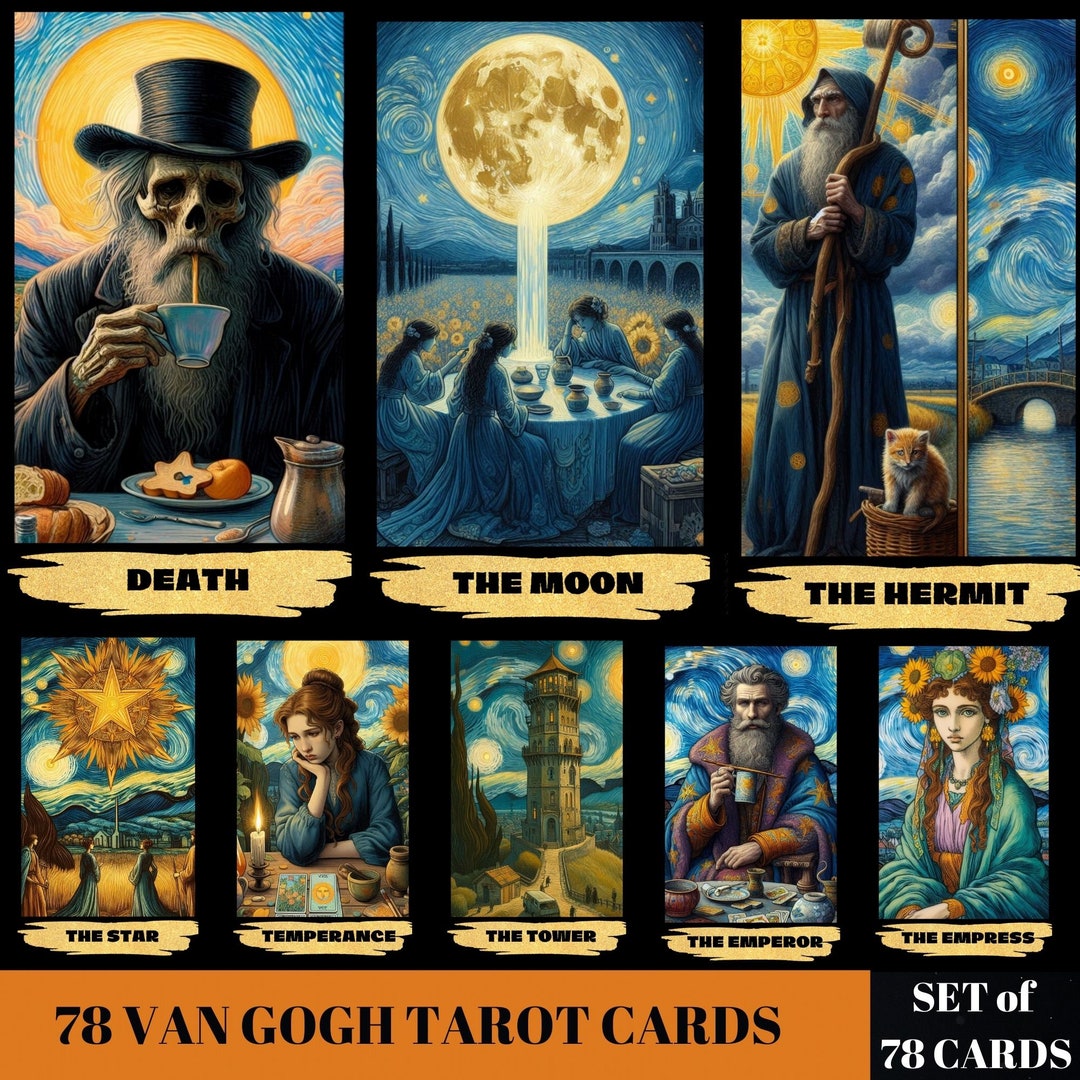 78 Tarot Cards Deck, Van Gogh Theme 78 Tarot Cards, Printable Oracle ...