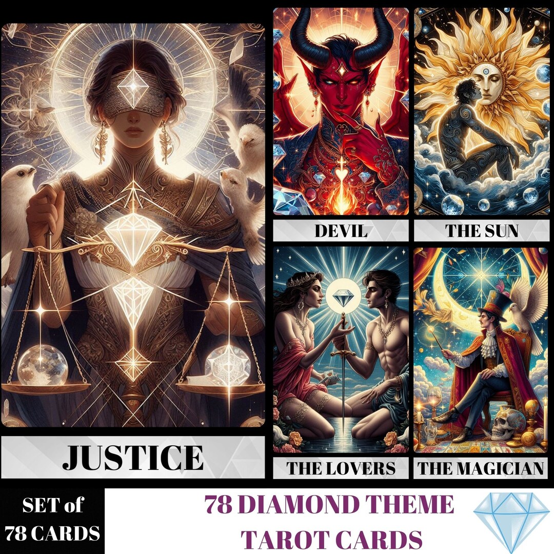 Diamond Theme 78 Tarot Cards Deck (digital Download) - Etsy
