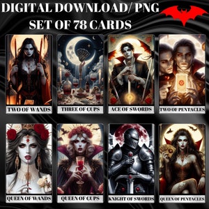 78 Vampire Tarot Cards: Gothic Beginner Deck (PNG Digital Download) - Etsy