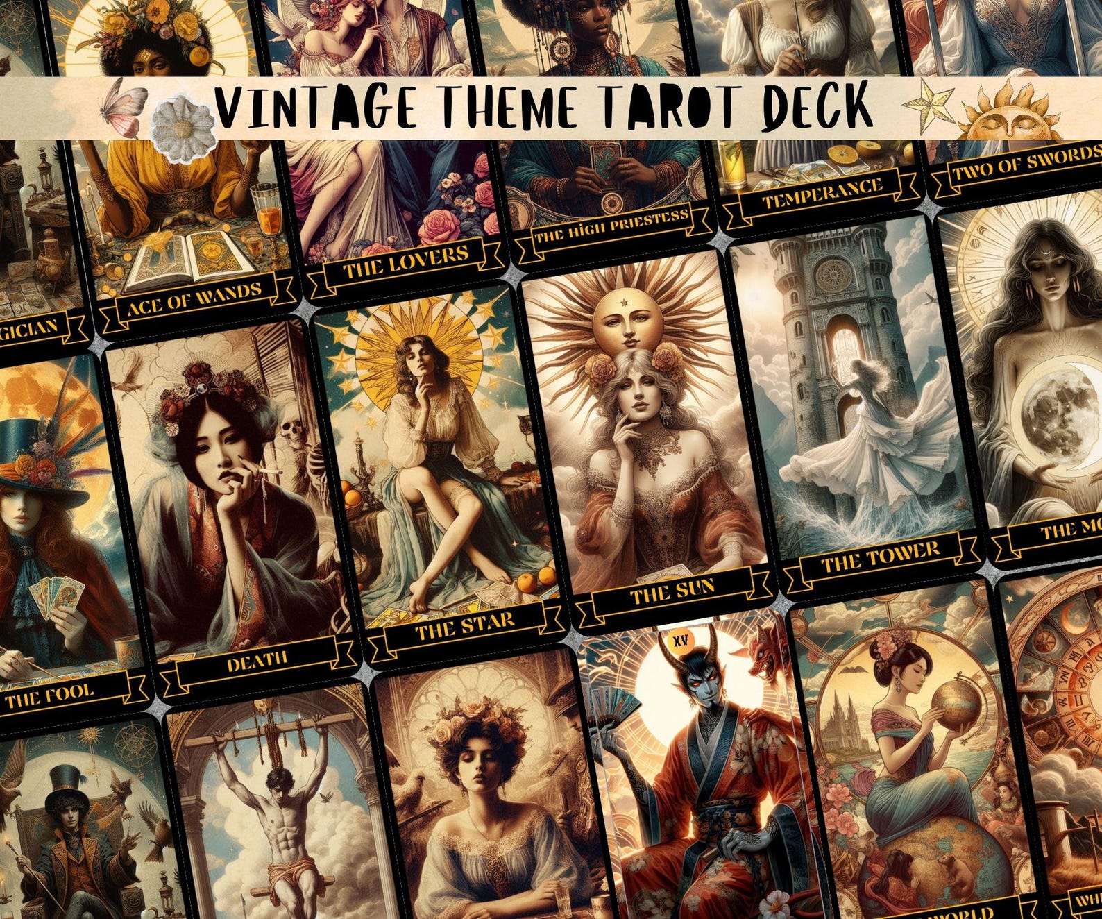 Vintage Medusa Tarot Deck: 78 Mystical Cards With Pouch - Etsy