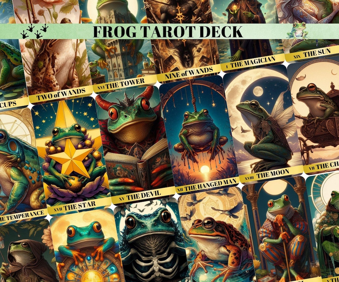 Frog Tarot Deck: 78 Mystical Cards With Pouch, Whimsical Tarot - Etsy