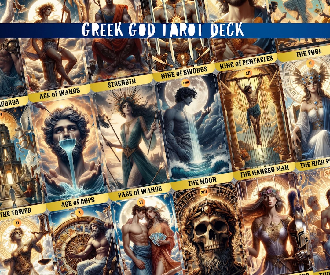 Greek God Tarot Deck, 78 Tarot Cards Deck and Pouch, Unique Tarot Deck ...