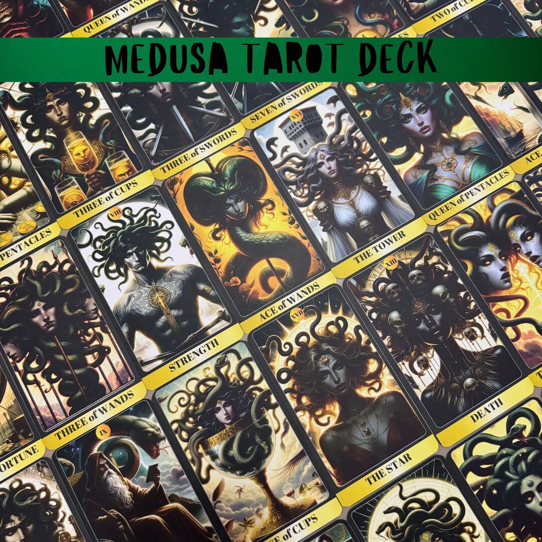 Medusa Tarot Deck: 78 Mystical Cards With Pouch - Etsy