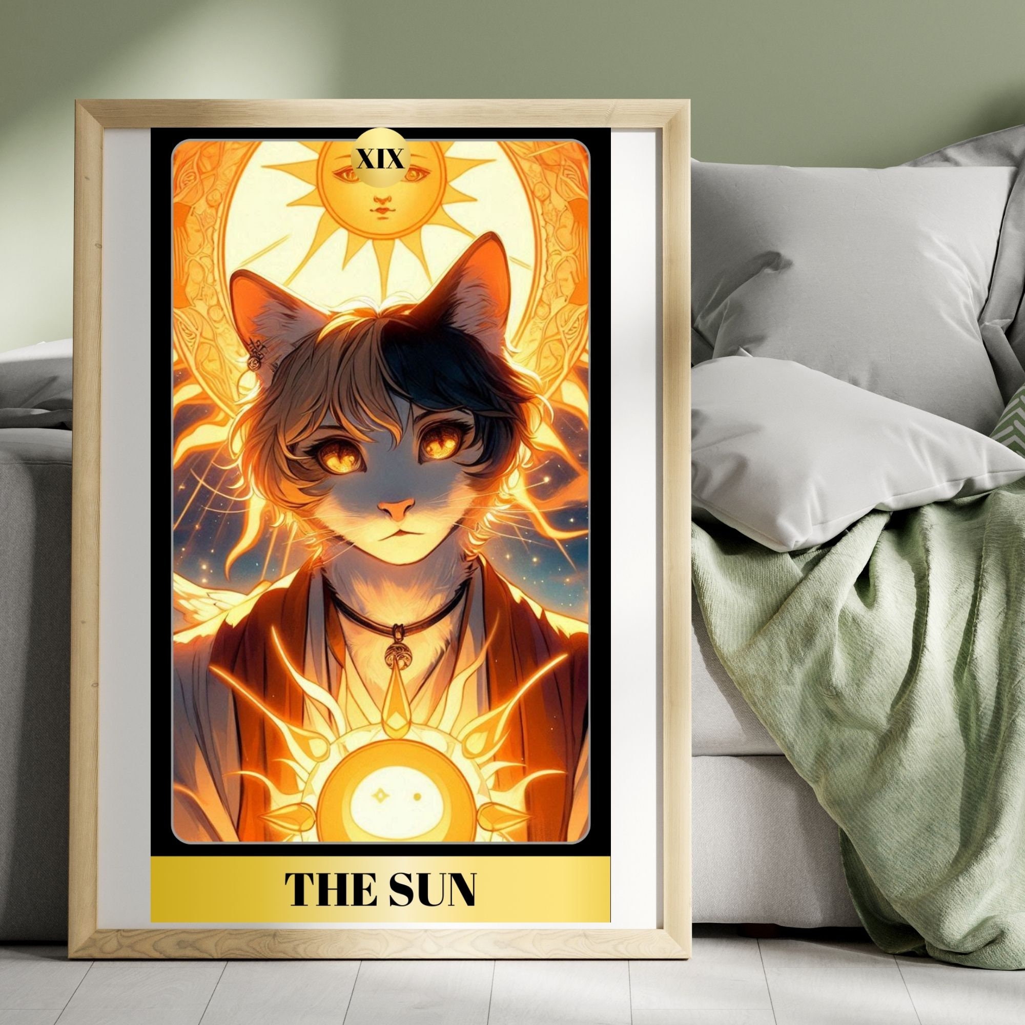 78 Tarot Cards Deck, Printable 78 Anime Cat Tarot Cards Cute Feline ...