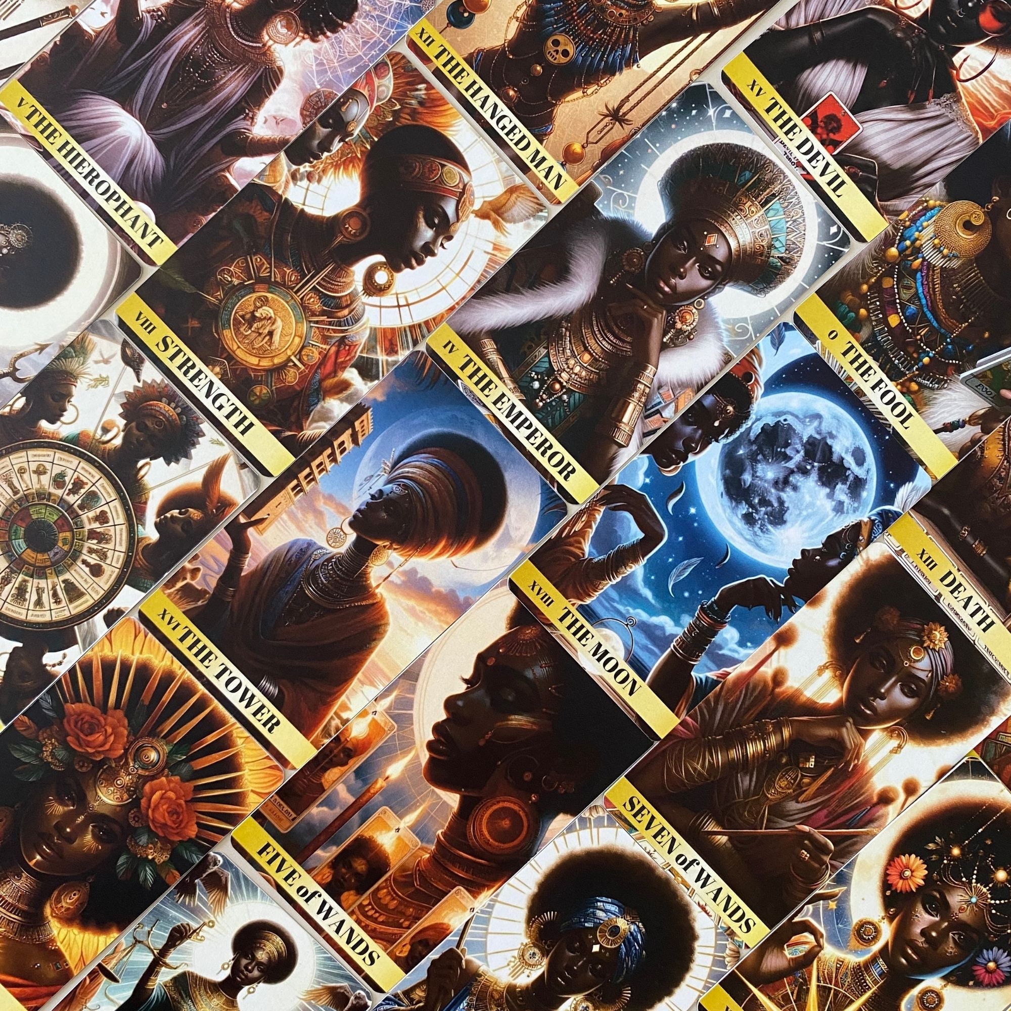 African Woman Tarot Deck: 78 Afro Art Cards With Pouch - Etsy