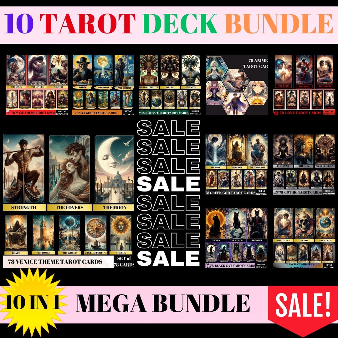 10 in 1 Tarot Deck Bundle, Digital Tarot Deck Mega Bundle, Digital ...