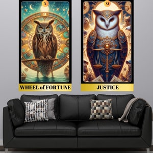 78 Tarot Cards Deck, Owl Theme 78 Tarot Cards, Printable Tarot Deck ...