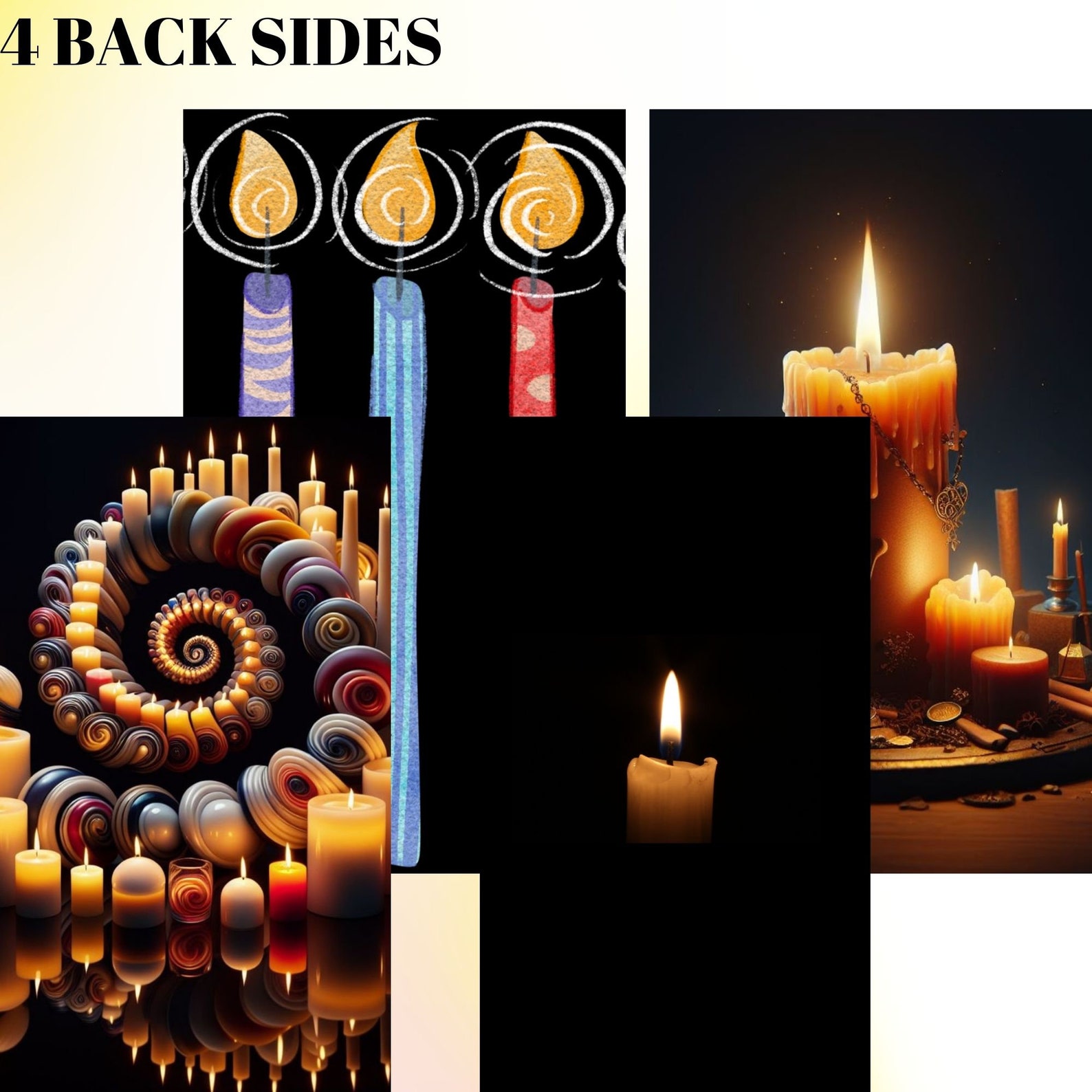 78 Tarot Cards Deck, Candle Tarot Cards, Printable Oracle Deck, Digital ...