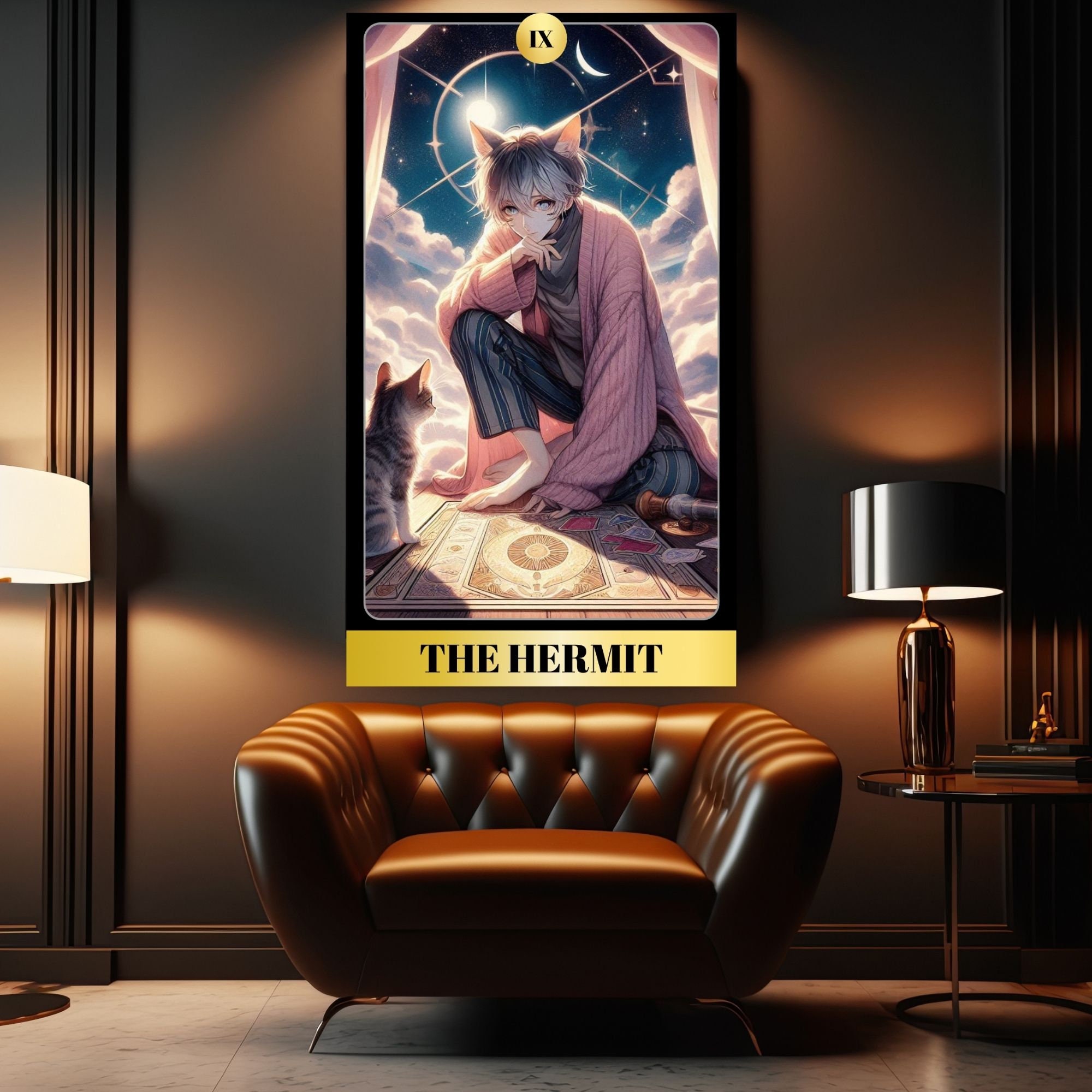 78 Tarot Cards Deck, Printable 78 Anime Cat Tarot Cards Cute Feline ...