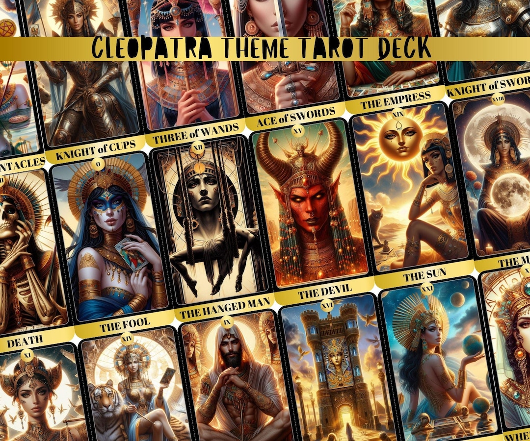 Cleopatra Tarot Deck: 78 Egyptian-themed Cards With Pouch - Etsy