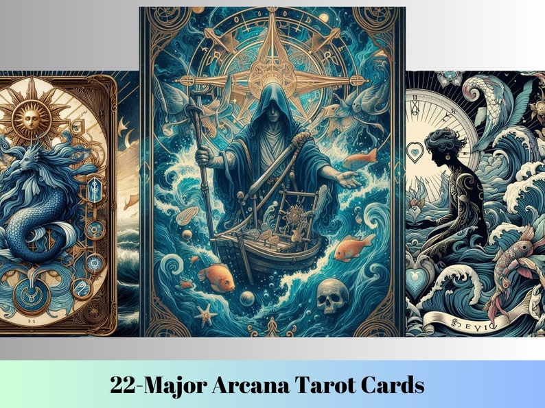Printable Ocean Tarot Deck: 22 Major Arcana Cards (digital Download) - Etsy