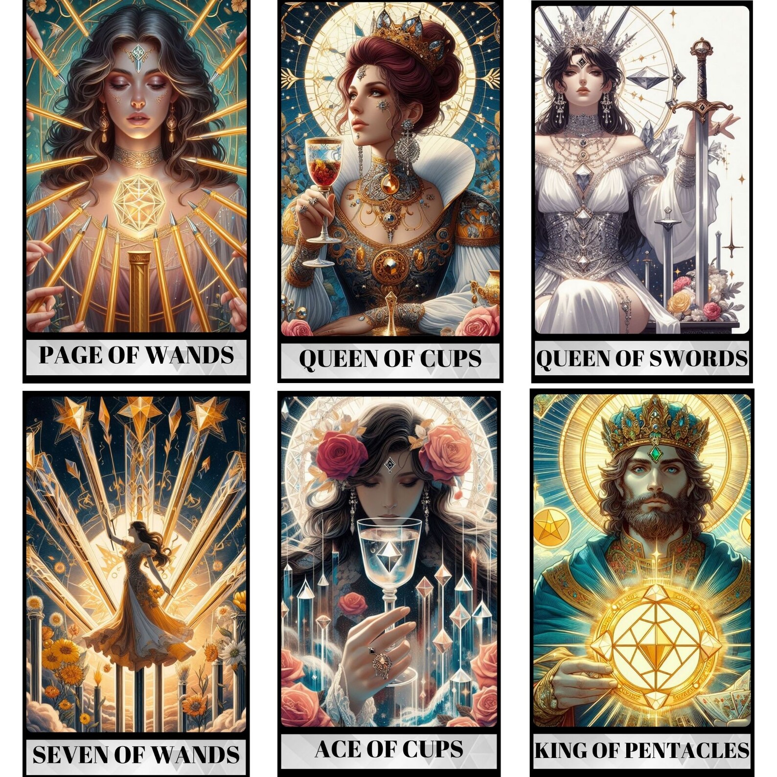 Diamond Theme 78 Tarot Cards Deck (digital Download) - Etsy