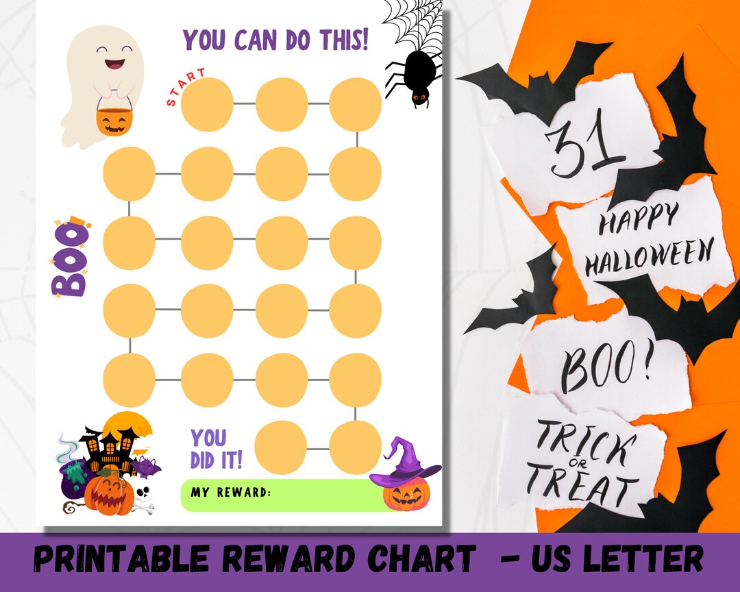Happy Halloween Reward Chart Halloween Potty Chart for Kids - Etsy