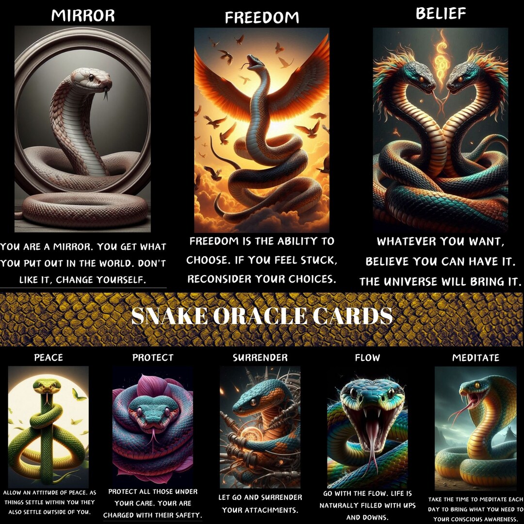 Snake Oracle Cards, Printable Oracle Deck, Digital Oracle Cards ...