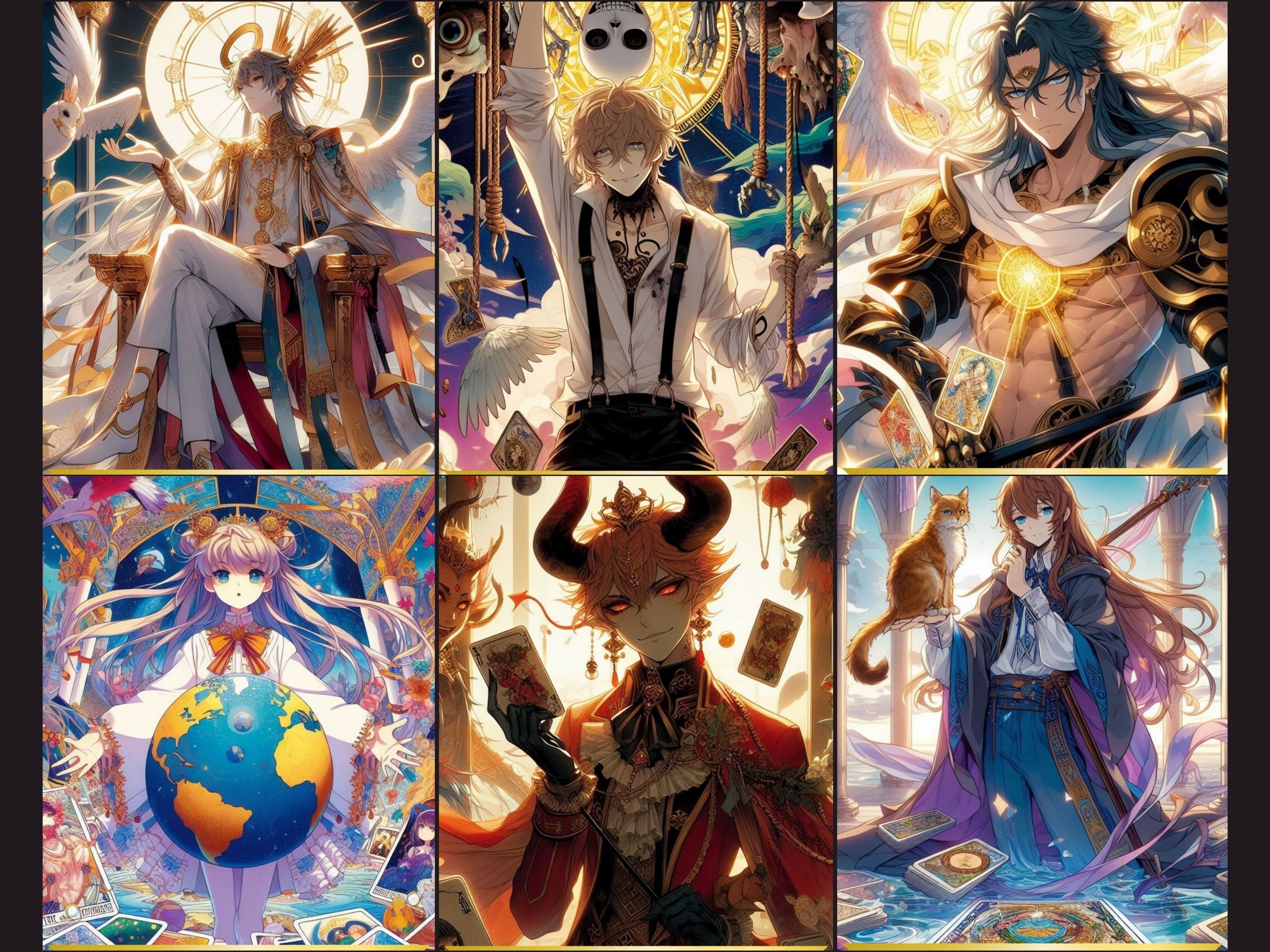 78 Anime Tarot Cards Deck: Printable Manga Oracle (digital Download) - Etsy
