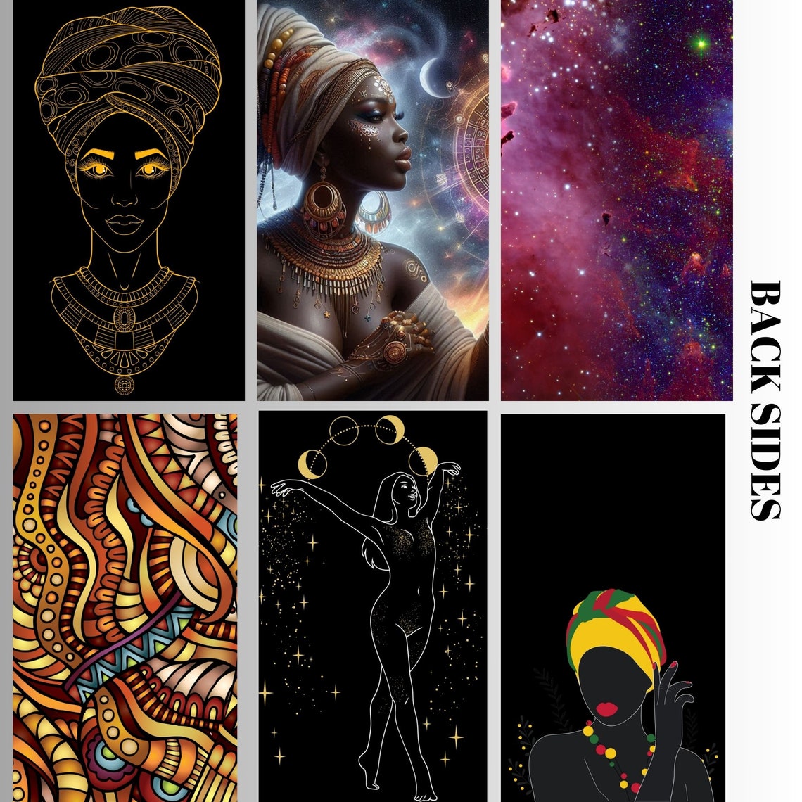78 Cosmic African Woman Tarot Cards Deck (digital Download) - Etsy