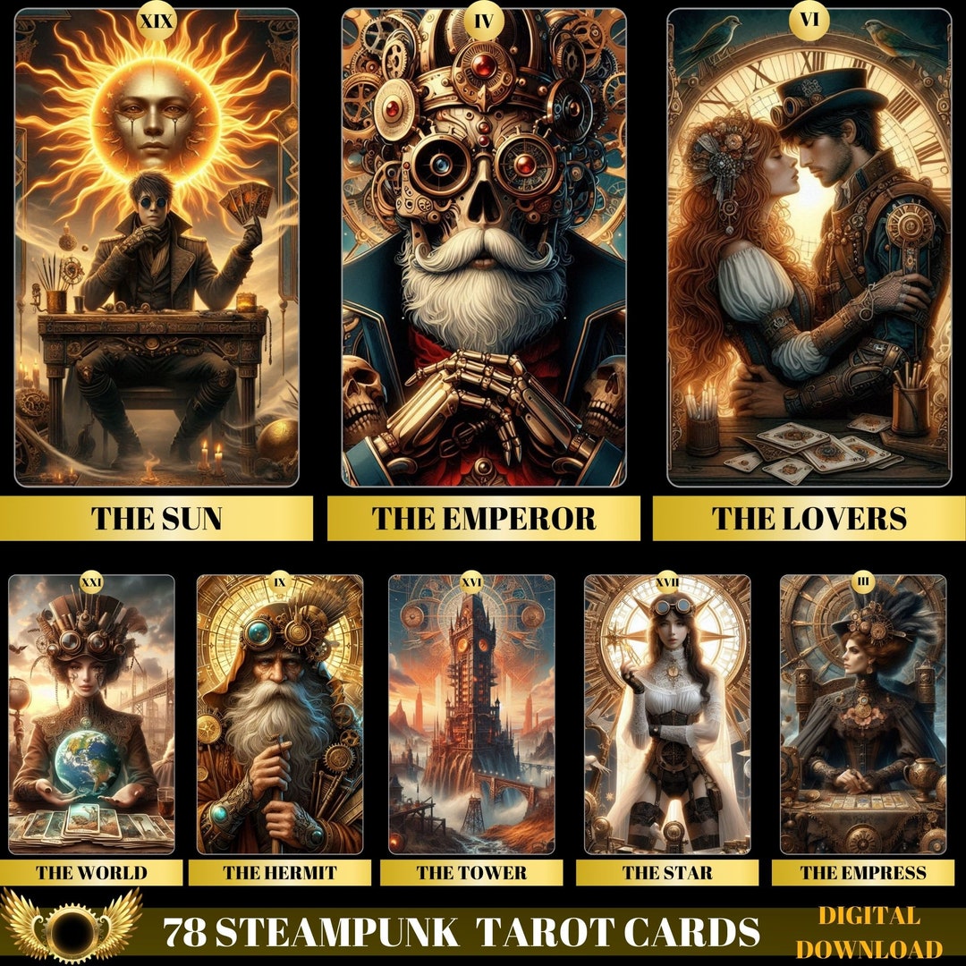 78 Steampunk Tarot Cards: Industrial Mystical Deck (digital Download ...