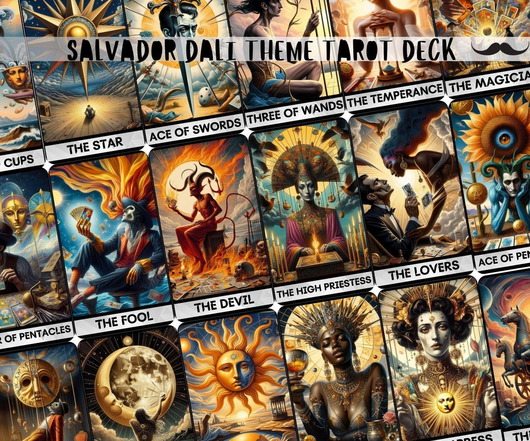 Dali Tarot Deck, 78 Tarot Cards Deck and Pouch, Unique Tarot Deck ...
