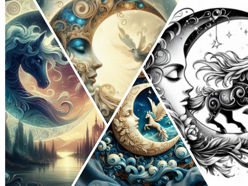 Printable Moon Cards Lunar Wisdom for Intuitive Illumination Digital ...