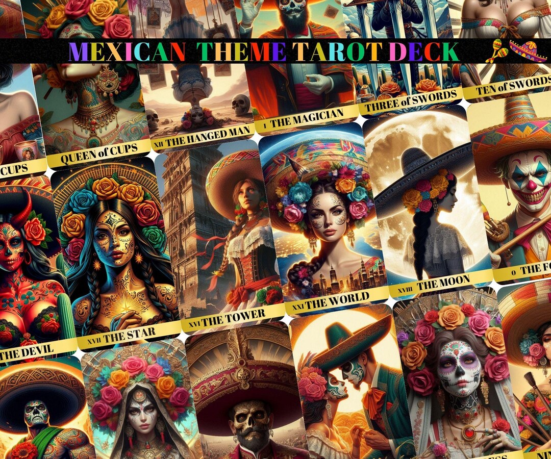 Mexican Tarot Deck: 78 Cultural Cards With Pouch - Etsy