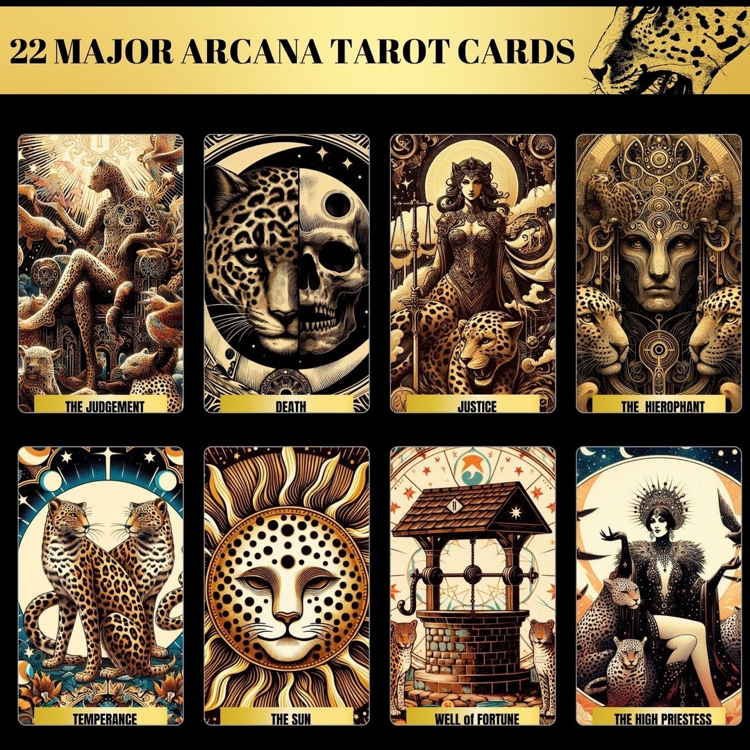 Leopard Major Arcana Tarot Cards: 22 Card Mystical Deck (digital ...