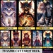 78 Tarot Cards Deck, Printable 78 Anime Cat Tarot Cards Cute Feline ...